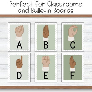 American Sign Language ABC Posters | Modern Greenery ABC Posters ...