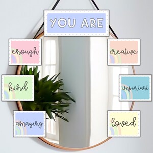 Pastel Rainbow Positive Affirmations Affirmation Station, I Am ...