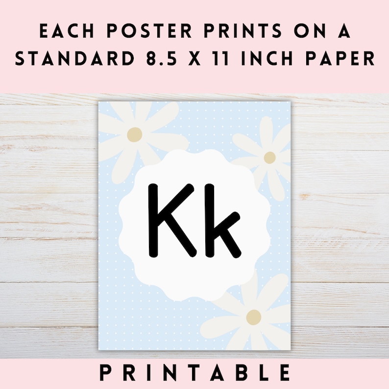Daisy Pastel Alphabet Posters | Pastel Classroom Decor, Retro Classroom ...