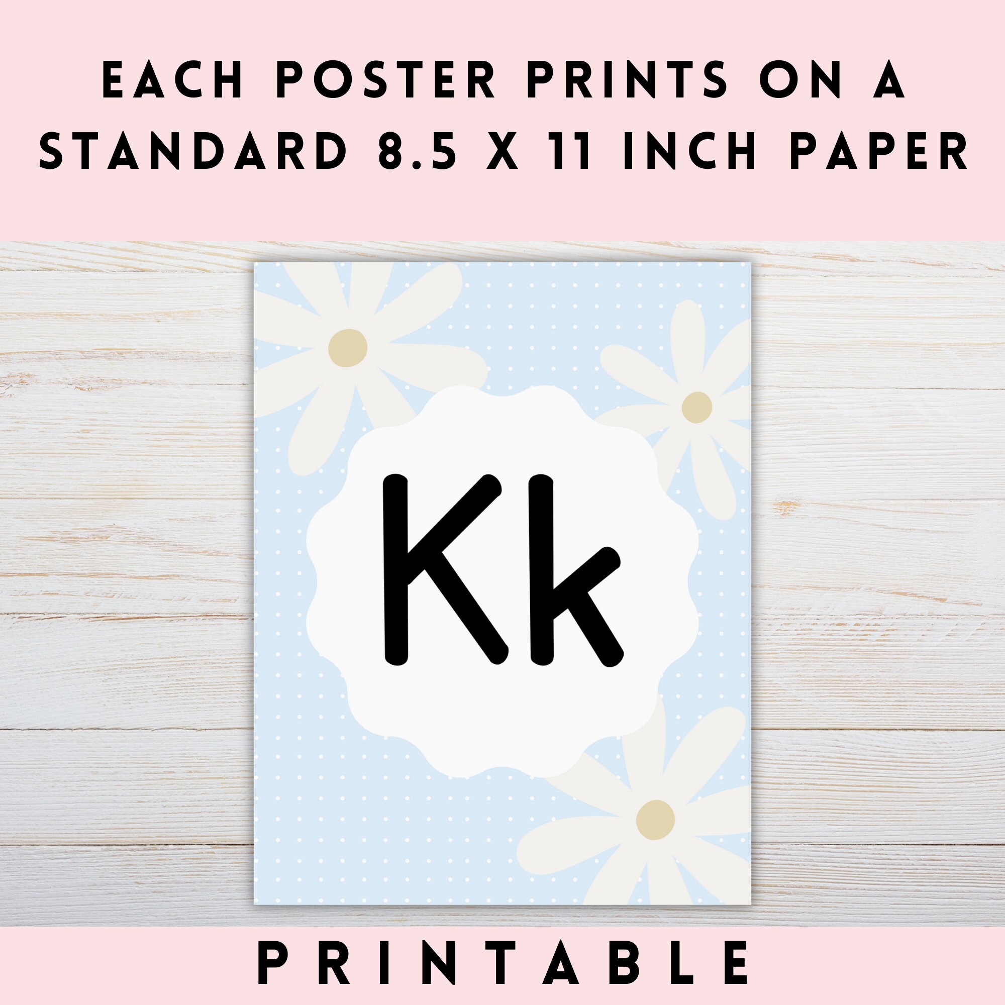 Daisy Pastel Alphabet Posters | Pastel Classroom Decor, Retro Classroom ...