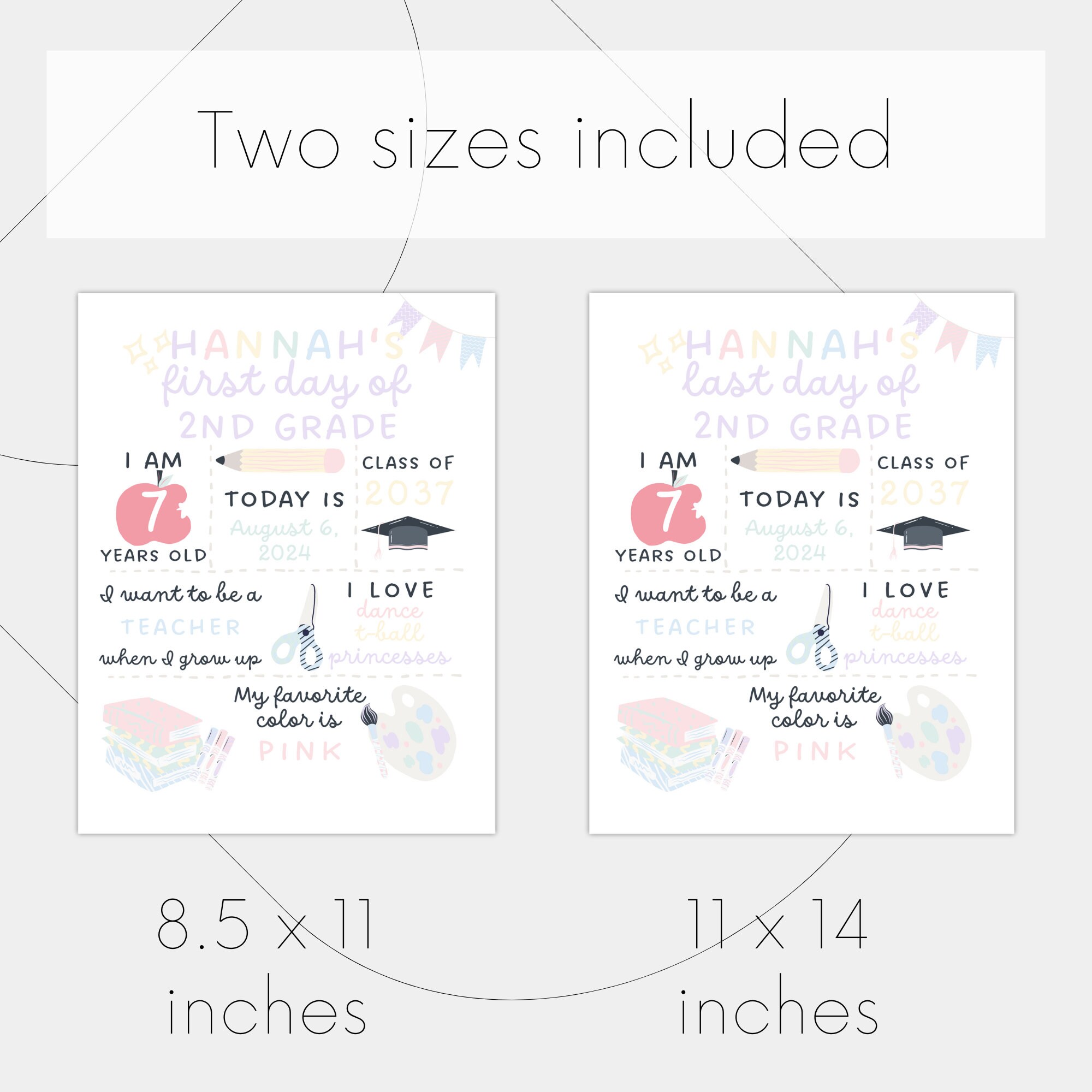 First Day of School Sign, Last Day of School Poster, Editable First Day ...