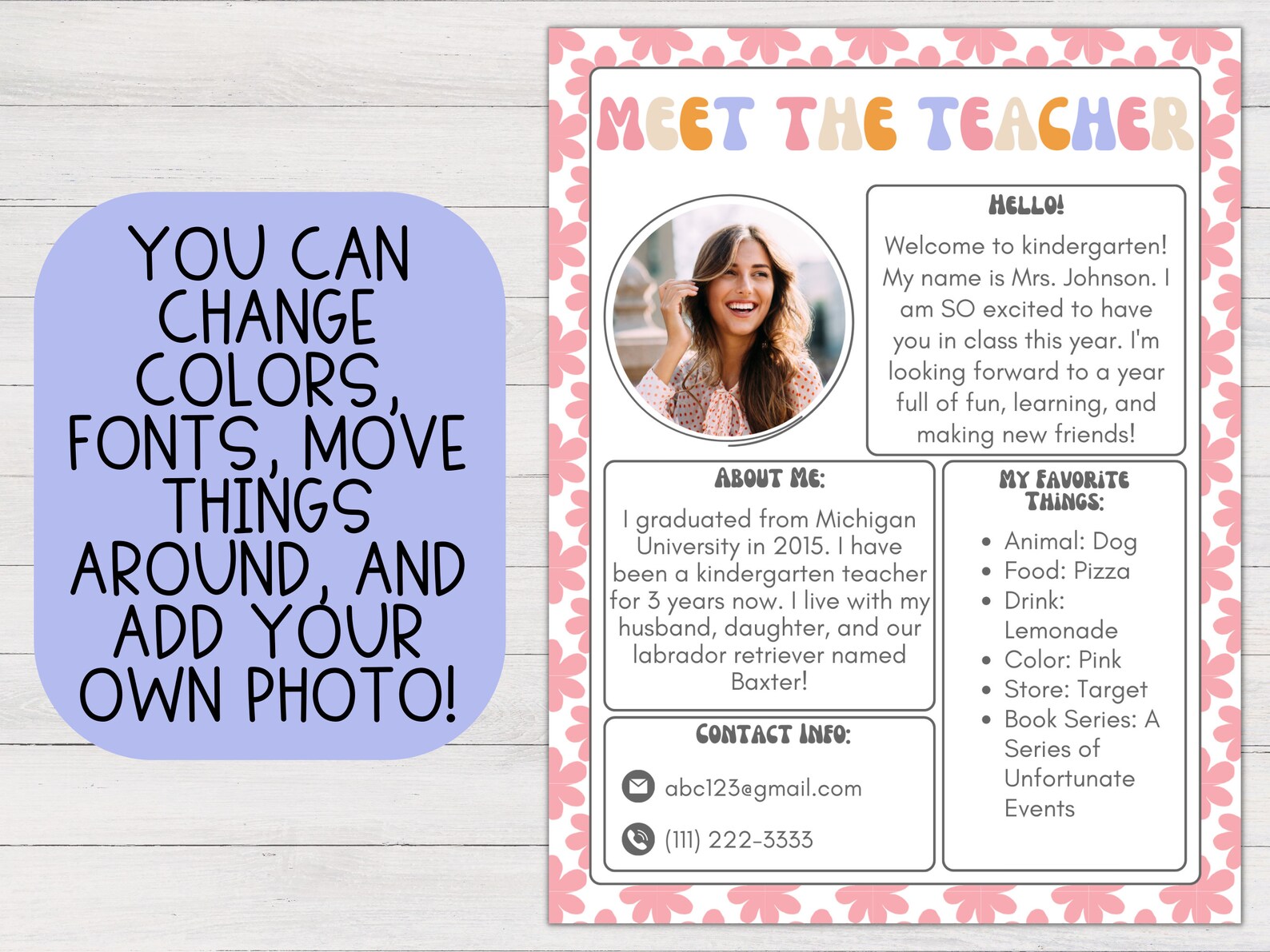 Retro Meet the Teacher Template | Groovy Meet the Teacher Template ...