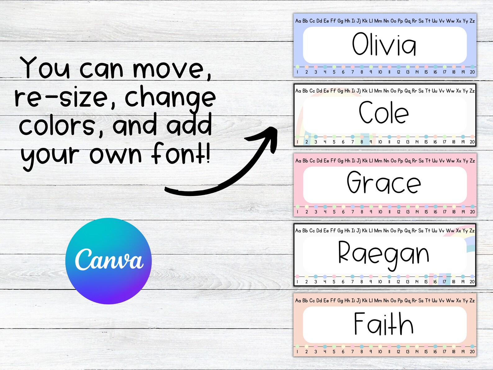 Pastel Rainbow Desk Name Tags | Editable | Classroom Decor, Back to ...