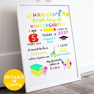 First Day of School Sign, Last Day of School Poster, Editable First Day ...