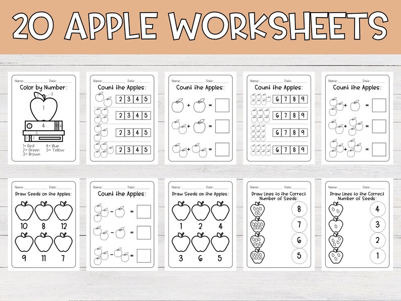 Fall Worksheet Bundle Preschool and Kindergarten Homeschool - Etsy