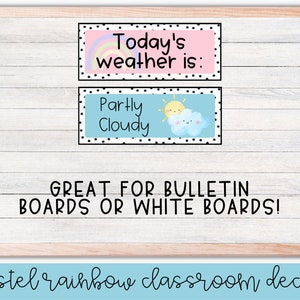 Pastel Rainbow Weather Labels Classroom Decor Polka Dots - Etsy