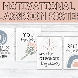 Boho Rainbow Motivational Posters | Classroom Decor, Classroom Posters ...