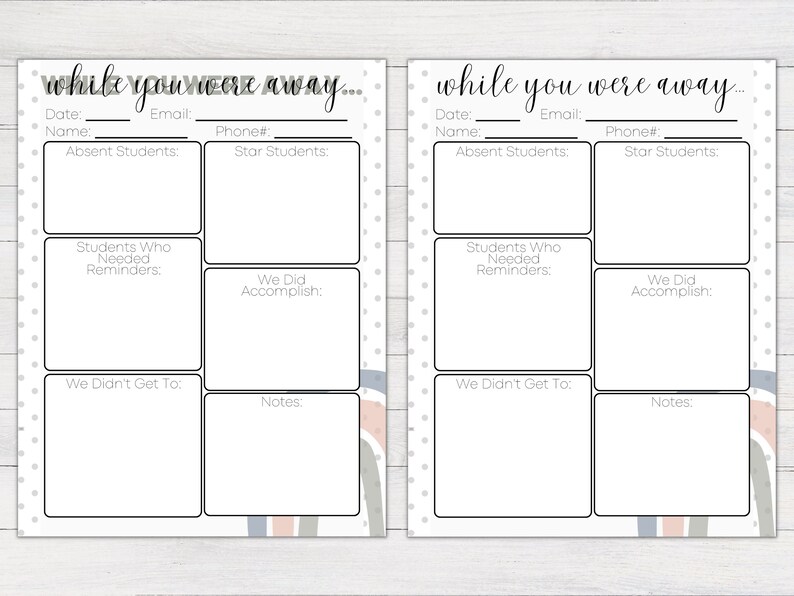 Note From the Substitute Teacher Template Editable, Substitute Teacher ...