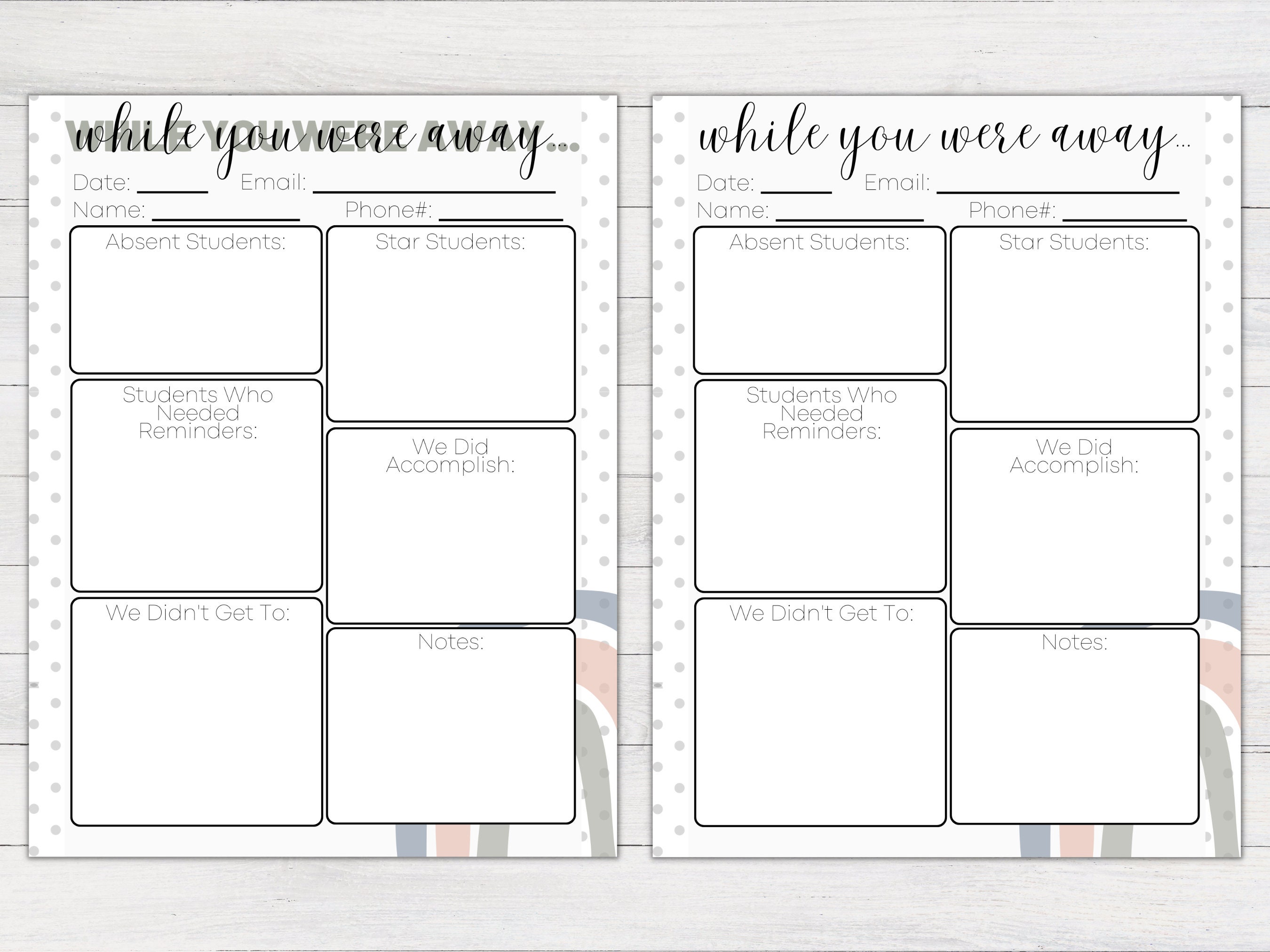 Note From the Substitute Teacher Template Editable, Substitute Teacher ...