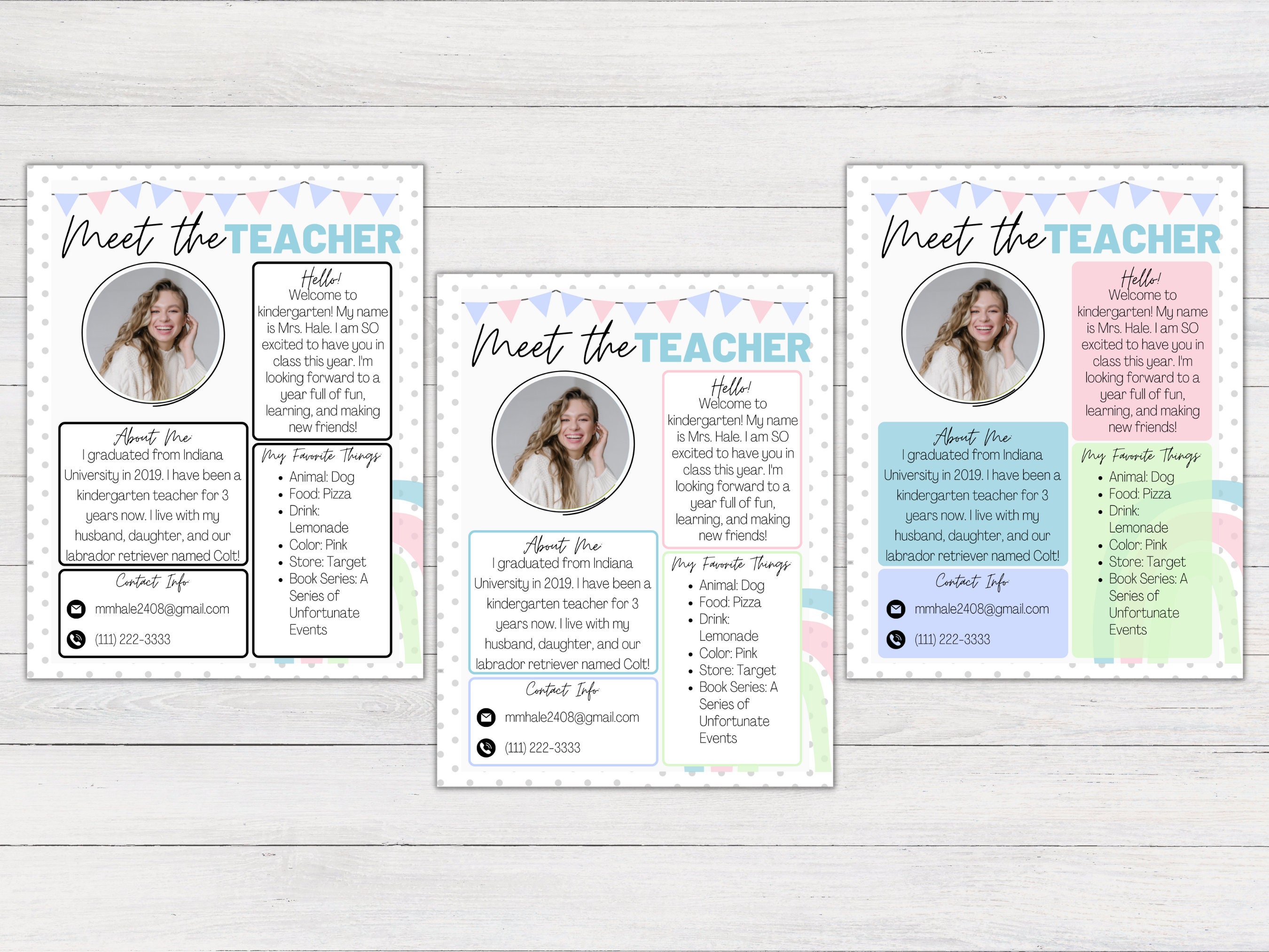 Editable Meet the Teacher Template Pastel Rainbow Back to - Etsy