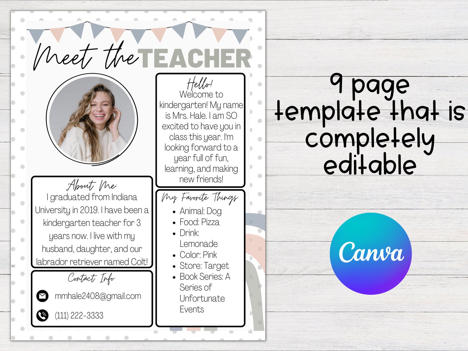 Editable Meet the Teacher Template Boho Rainbow Back to - Etsy