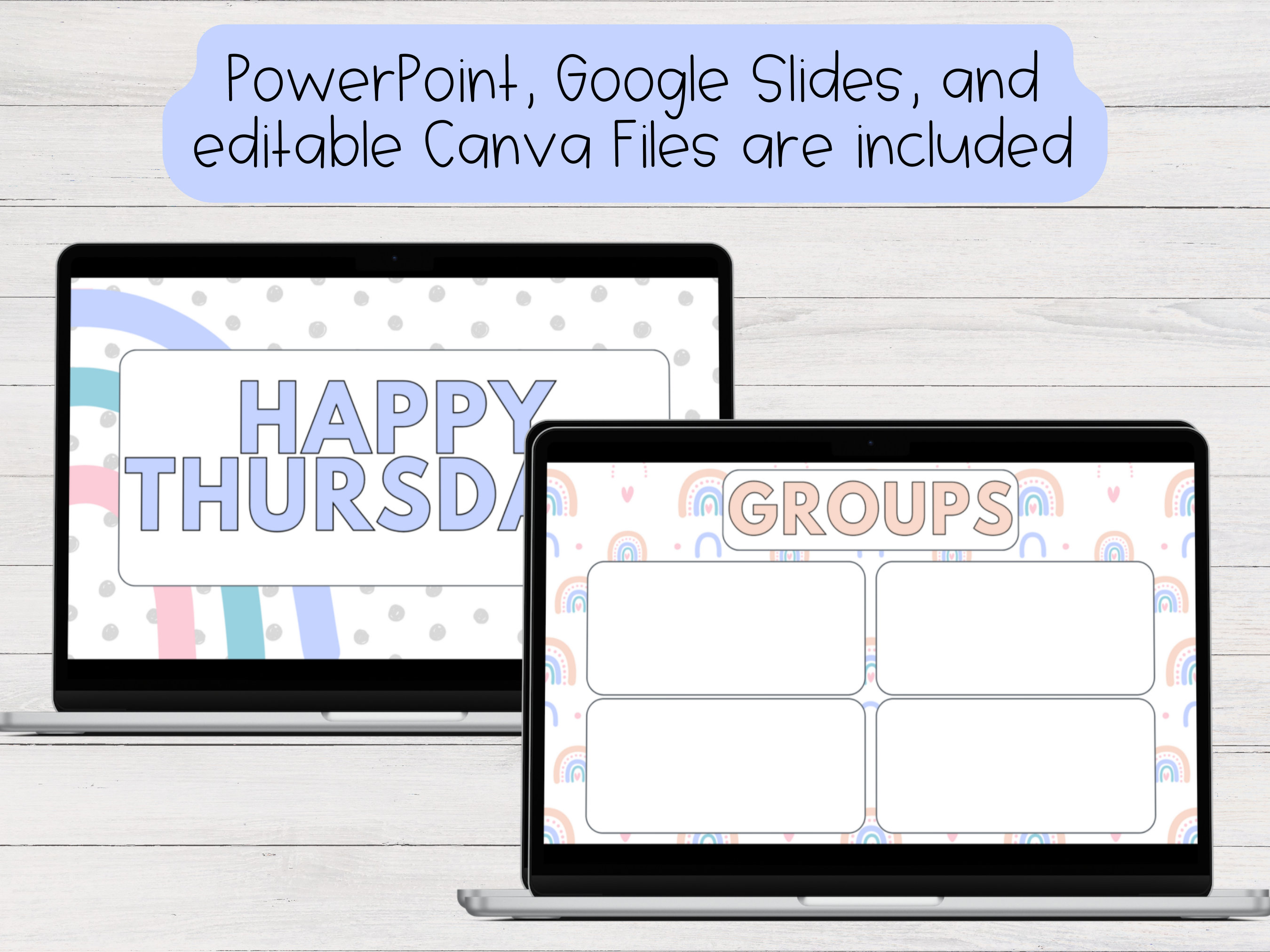 Pastel Slides Templates Pastel Rainbow Classroom Decor - Etsy