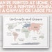 World Map Continents and Oceans Map Boho Rainbow, Printable World Map ...