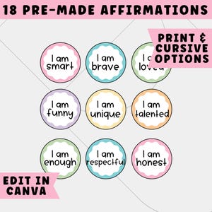 Printable Affirmation Station for Pastel Rainbow Classroom Decor ...