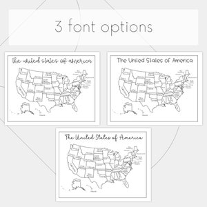 Labeled United States of America Map for Coloring, Printable USA Map ...