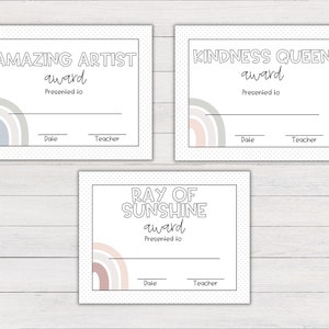 End of the Year Awards | Classroom Awards, Boho Rainbow Classroom, End ...