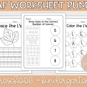 Leaf Worksheets | Homeschool, Worksheet Bundle, Preschool Worksheets ...