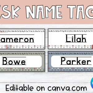 Boho Rainbow Desk Name Tags | Editable | Classroom Decor, Back to ...