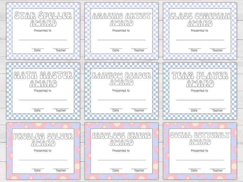 Retro End of the Year Awards Classroom Awards Retro - Etsy
