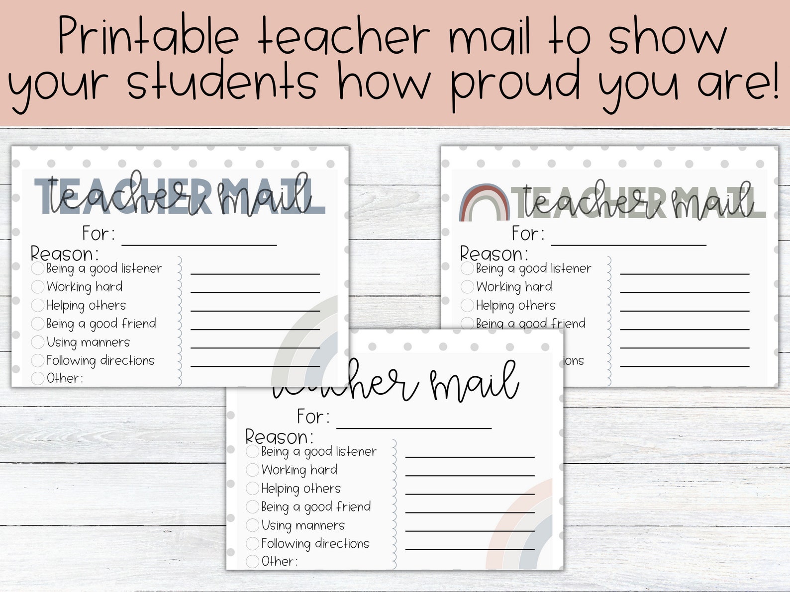 Printable Teacher Mail Boho Rainbow Back to School Teacher - Etsy