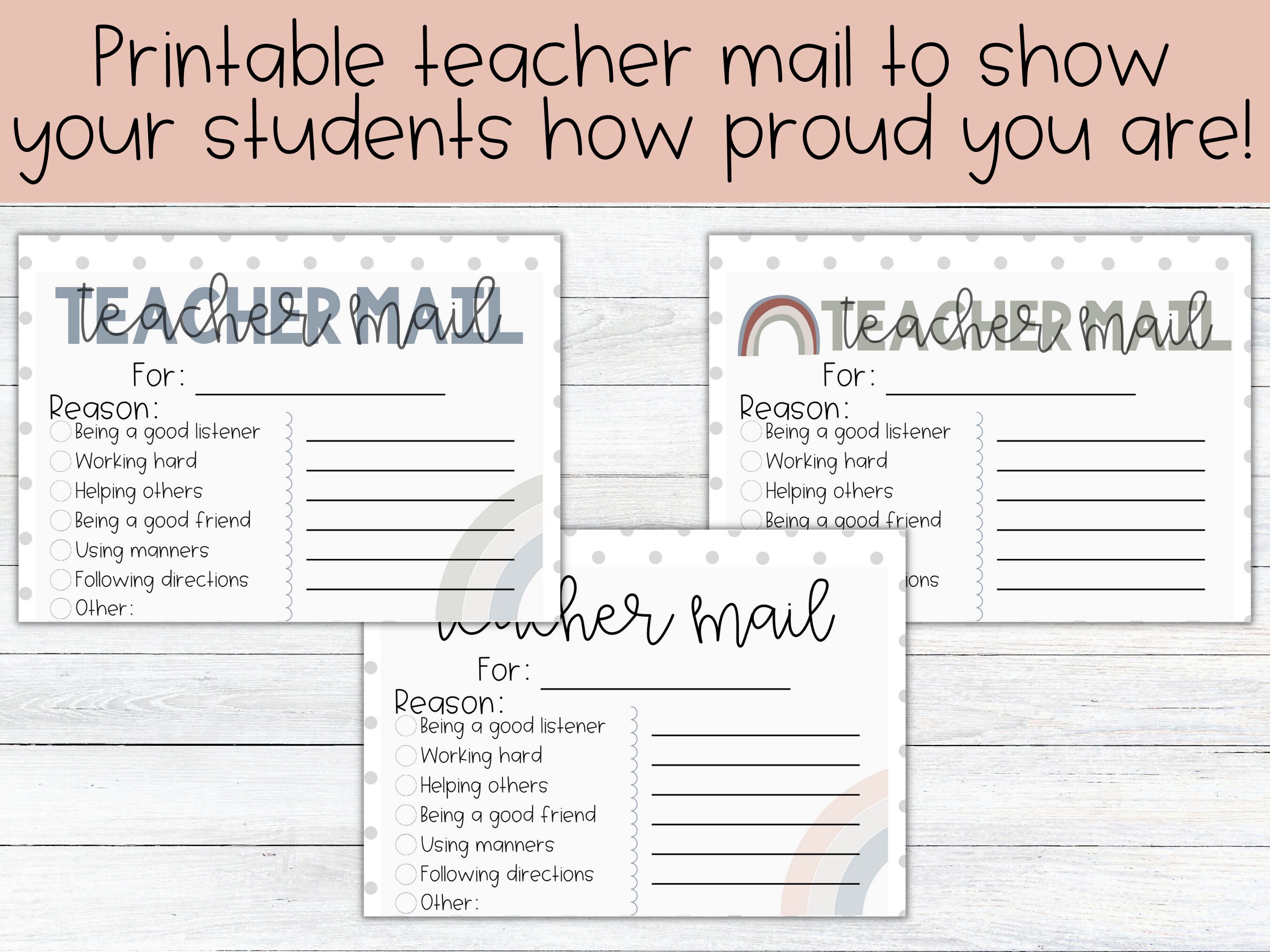 Printable Teacher Mail Boho Rainbow Back to School Teacher - Etsy