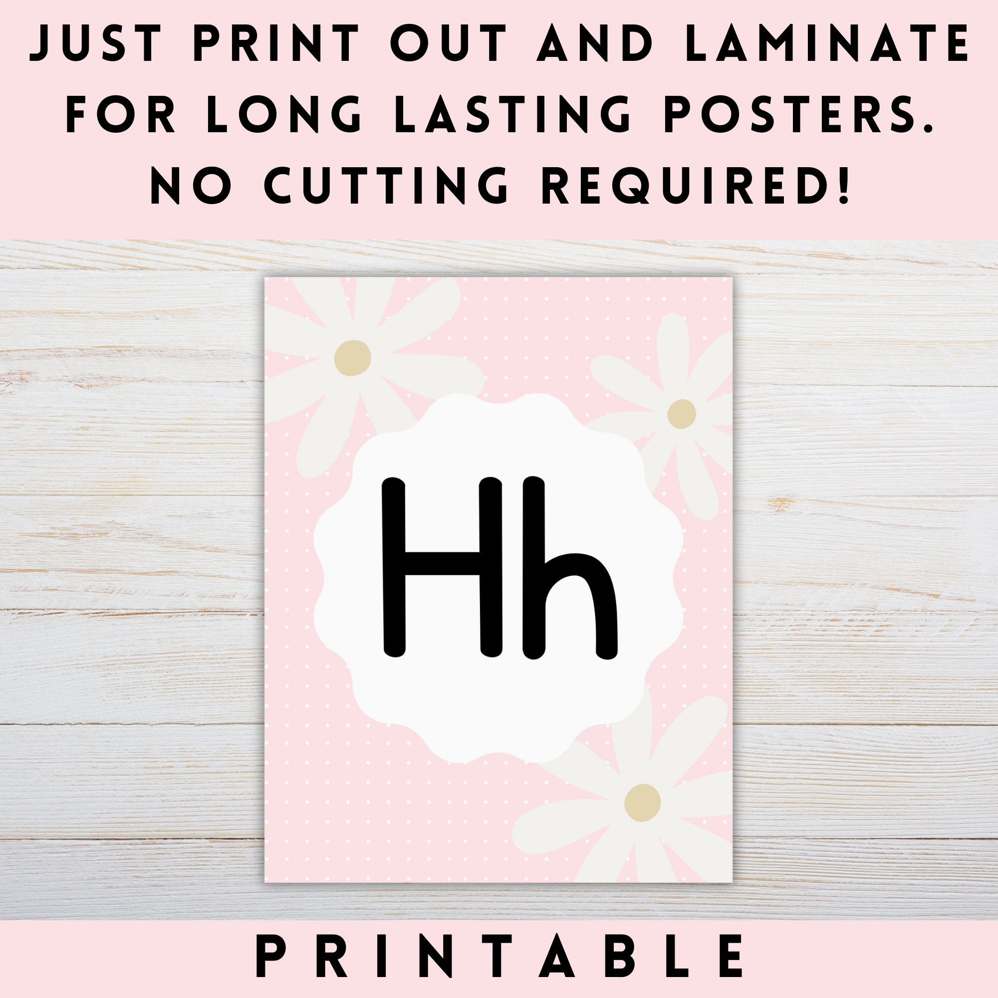 Daisy Pastel Alphabet Posters | Pastel Classroom Decor, Retro Classroom ...