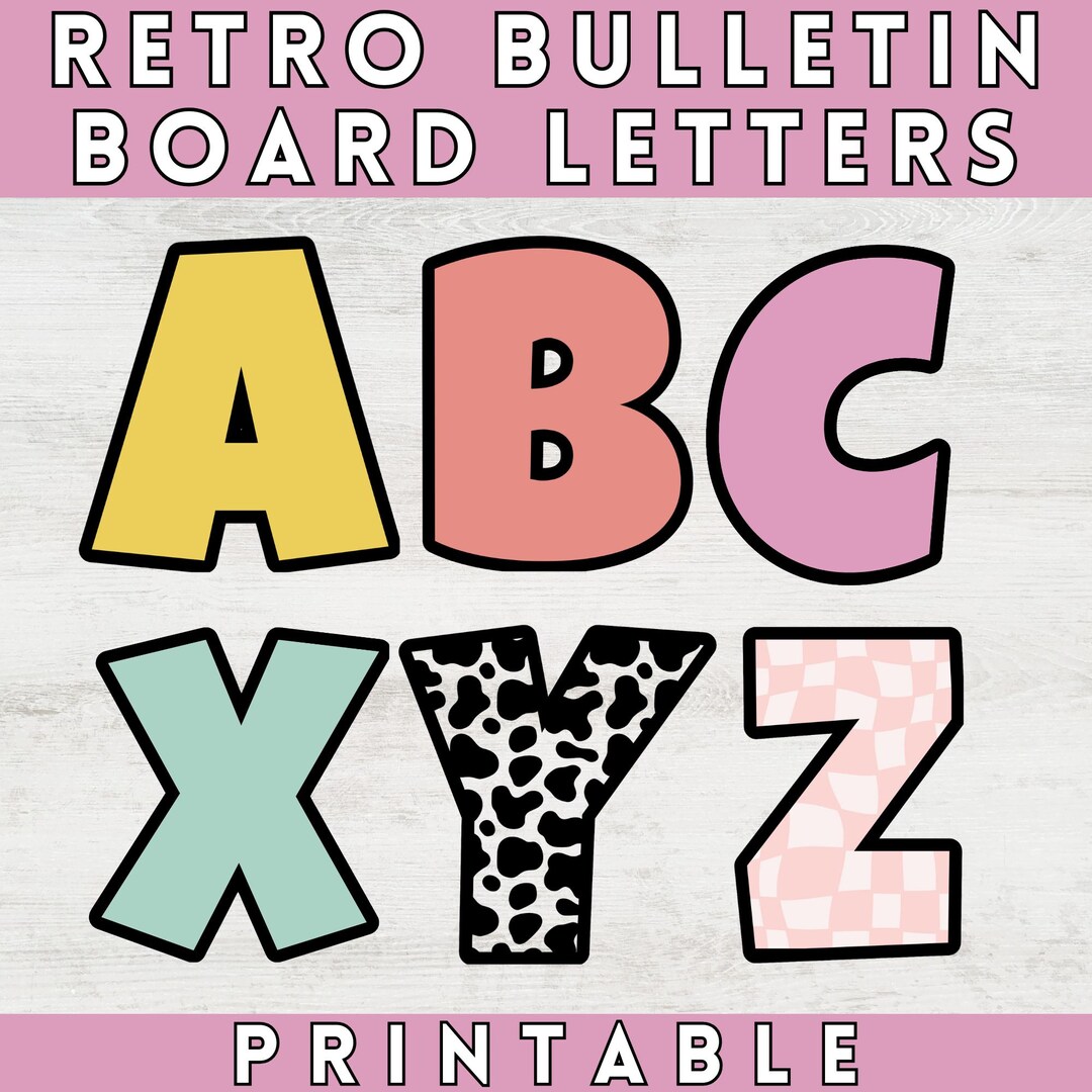 Retro Bulletin Board Letters for Retro Classroom Decor, Disco Bulletin ...
