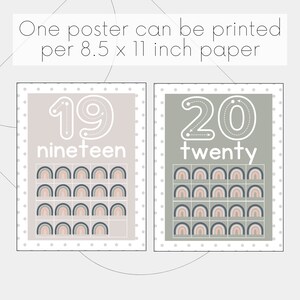 Boho Rainbow Numbers Posters for Boho Classroom Decor, Classroom ...