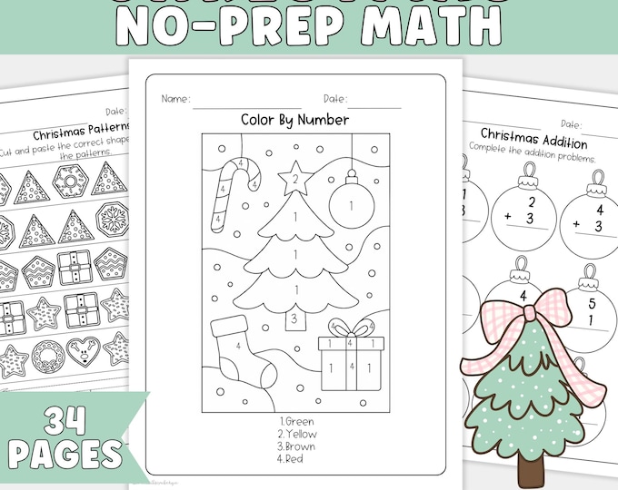 Christmas Number Matching for Pre- K • Prek Fine Motor • Preschool ...