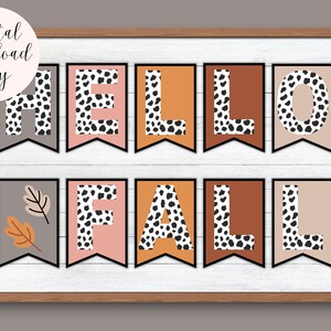 Hello Fall Classroom Banner | Bulletin Board Banner, Classroom Decor ...