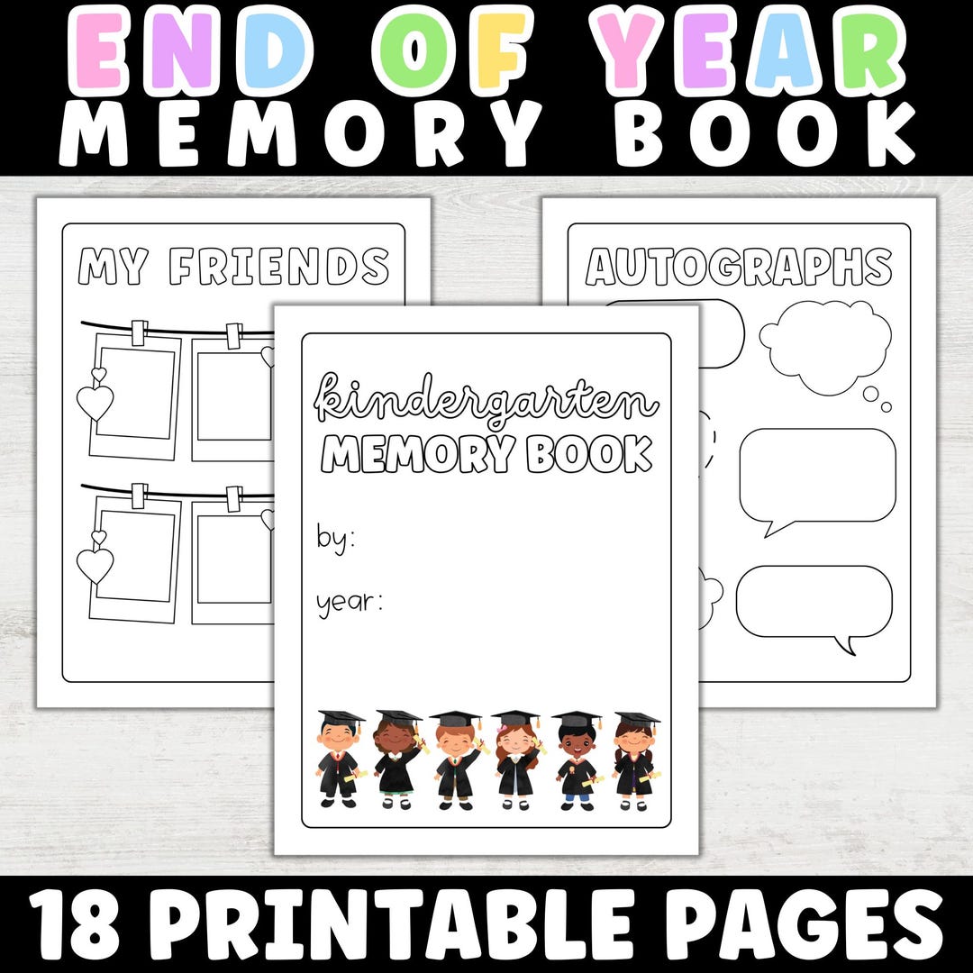 End of the Year Memory Book for Preschool, Kindergarten | Printable End ...
