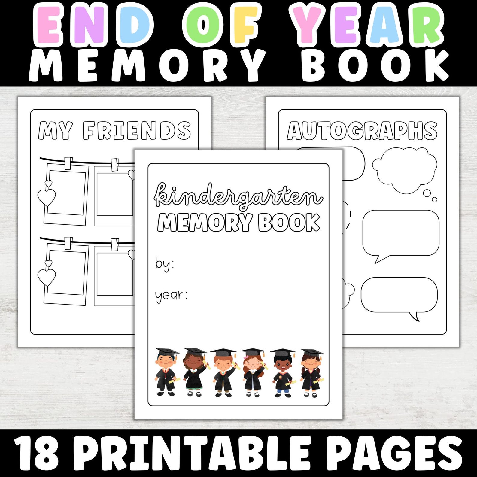 End of the Year Memory Book for Preschool, Kindergarten | Printable End ...