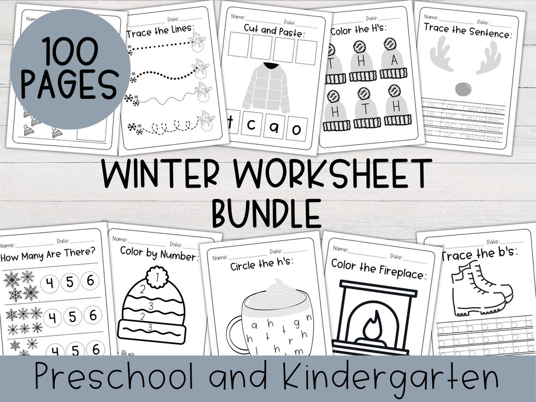 Winter Worksheet Bundle for Kindergarten and Preschool | Homeschool ...