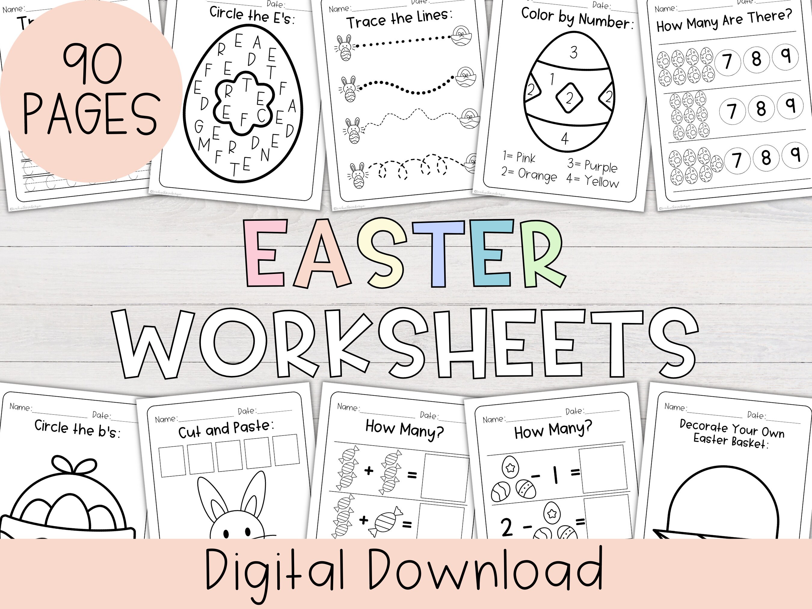 Easter Worksheet Bundle | Preschool Worksheets, Kindergarten Worksheets ...