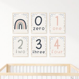 Boho Rainbow Number Posters Classroom Decor Classroom - Etsy