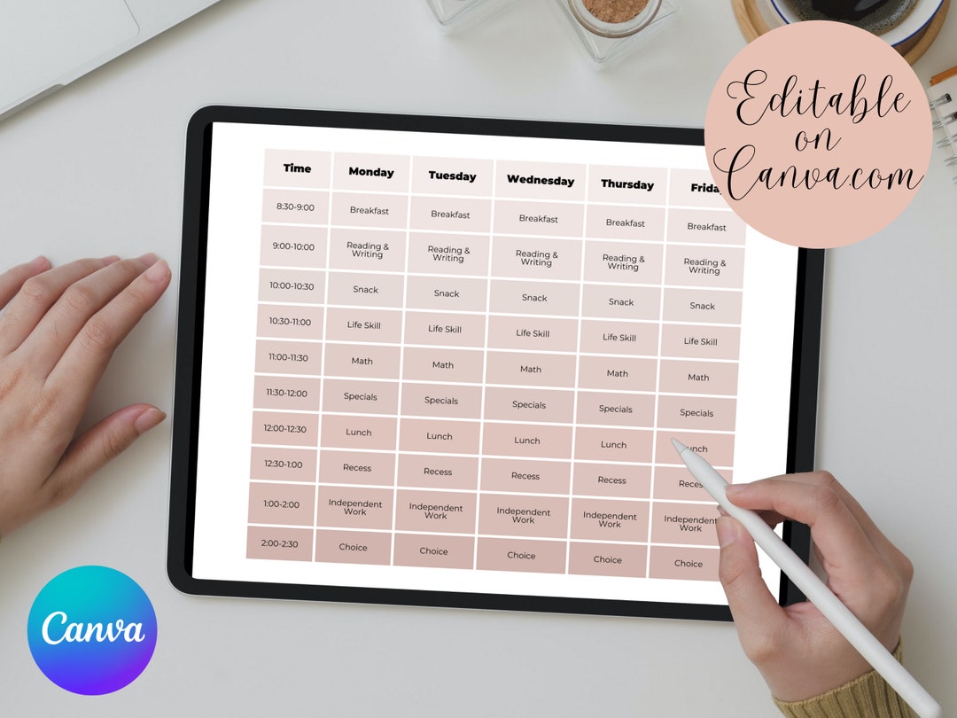Editable Master Schedule | Weekly Schedule, Teacher Schedule ...