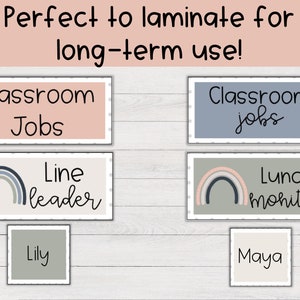 Boho Rainbow Classroom Job Labels | Editable | Polka Dot, Classroom ...