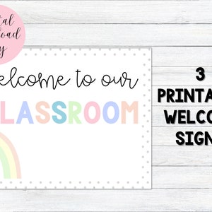 Welcome to Our Classroom Sign | Pastel Rainbow Classroom Decor, Back to ...