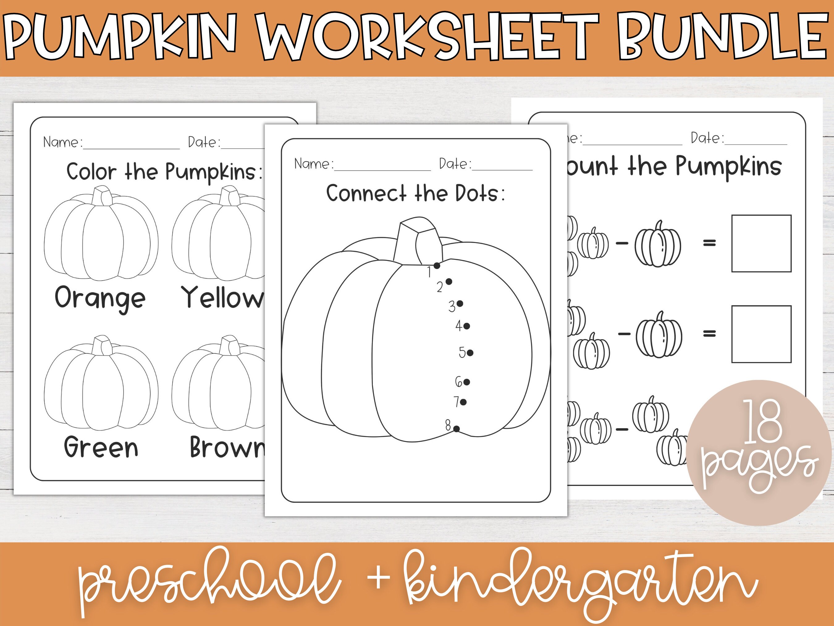 Pumpkin Worksheets | Fall Worksheets, Homeschool, Preschool ...