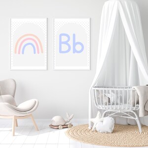 Pastel Rainbow Alphabet Posters | Printable Wall Art, Nursery Wall Art ...