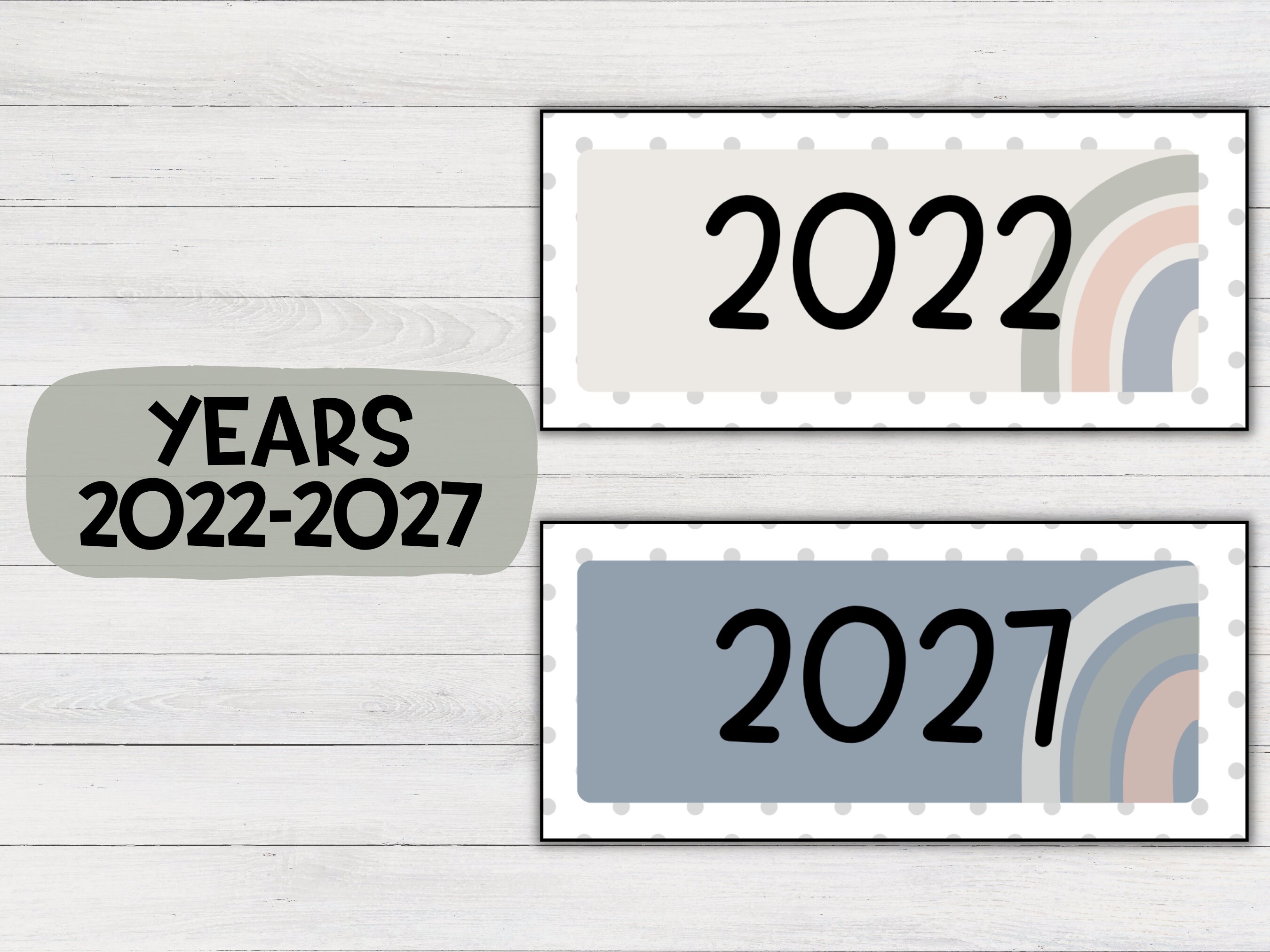 Boho Rainbow Flip Calendar and Pocket Chart Cards Flip - Etsy