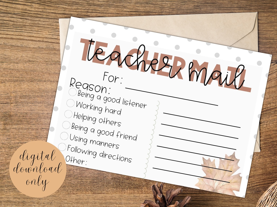 Printable Teacher Mail | Fall, Watercolor, Back to School, Teacher ...