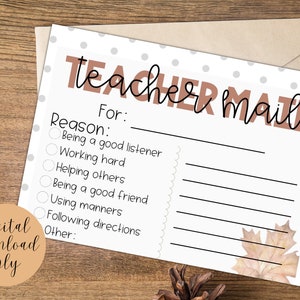 Printable Teacher Mail | Fall, Watercolor, Back to School, Teacher ...