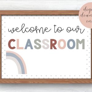 Welcome to Our Classroom Sign | Boho Rainbow Classroom Decor, Back to ...