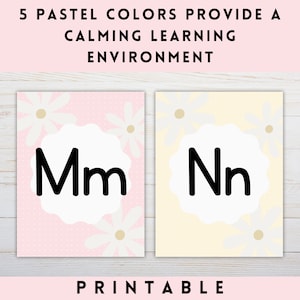 Daisy Pastel Alphabet Posters | Pastel Classroom Decor, Retro Classroom ...
