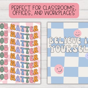 Retro Motivational Posters | Retro Classroom Decor, Growth Mindset ...