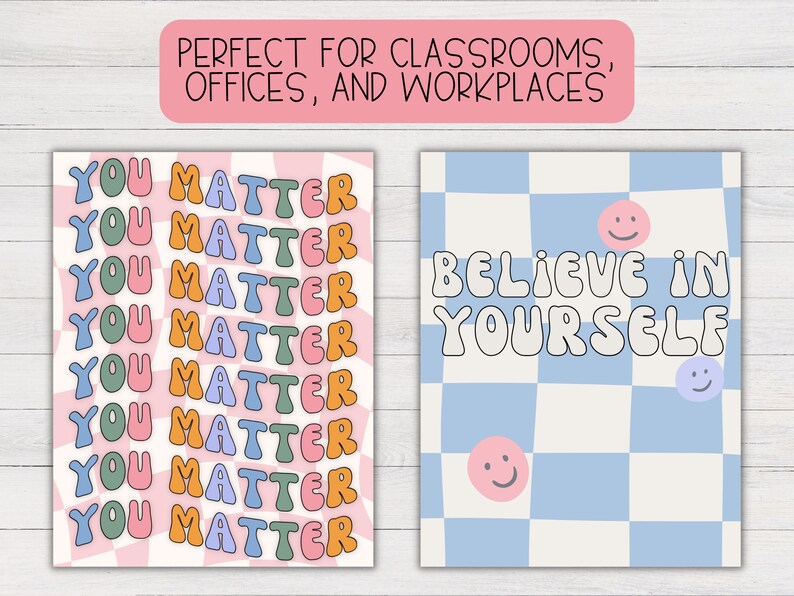 Retro Motivational Posters Retro Classroom Decor Growth - Etsy