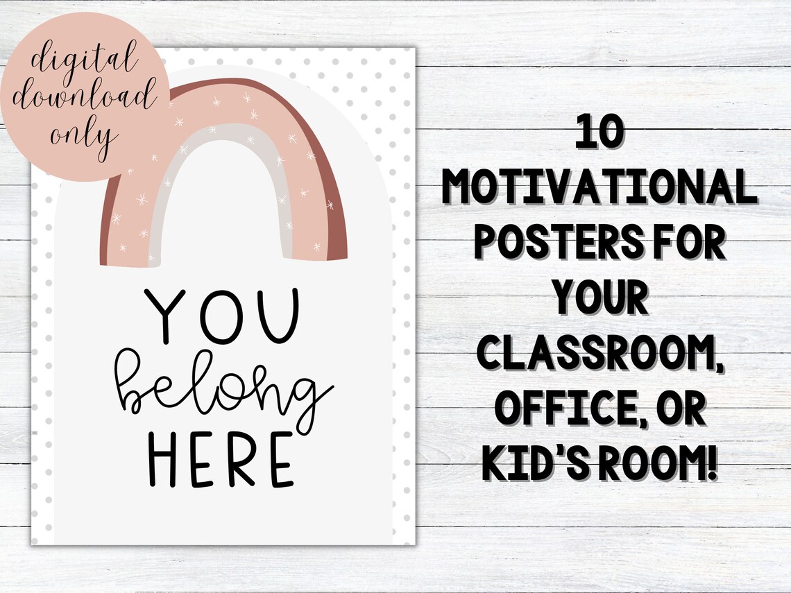 Boho Rainbow Motivational Posters Classroom Decor Classroom - Etsy