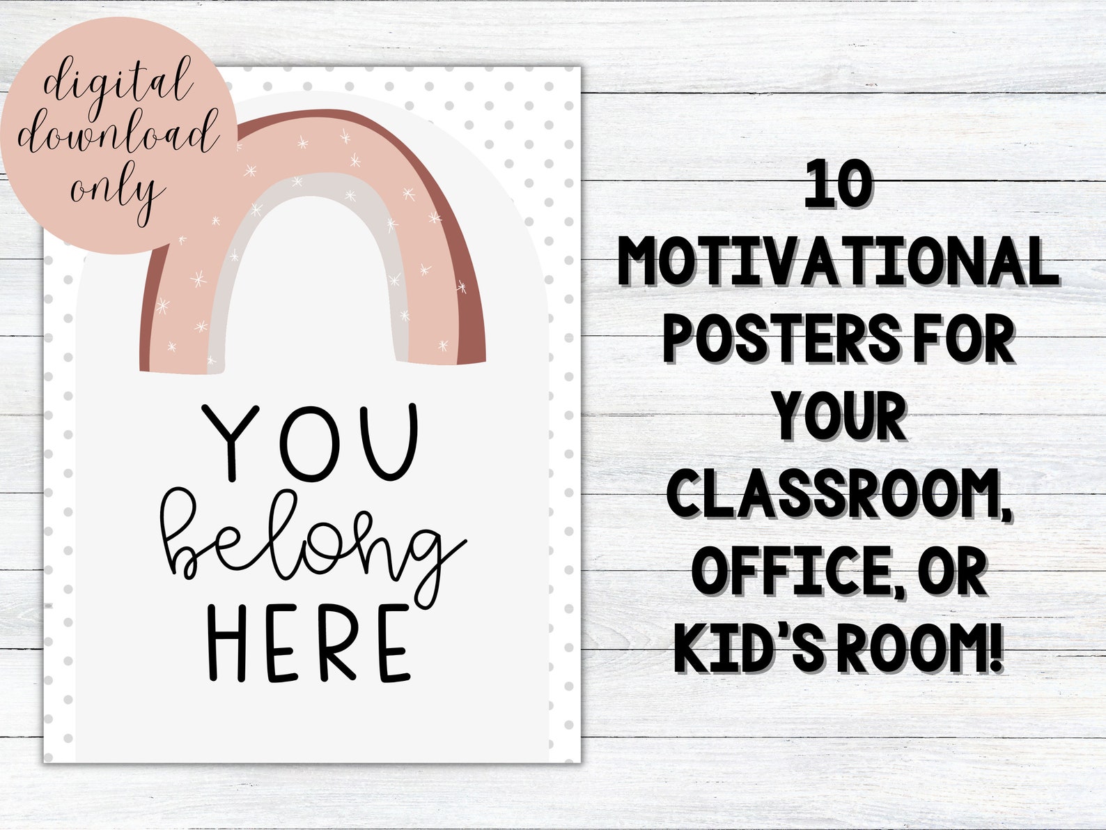 Boho Rainbow Motivational Posters Classroom Decor Classroom - Etsy