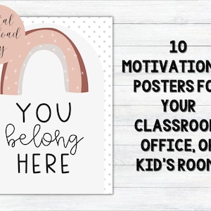 Boho Rainbow Motivational Posters | Classroom Decor, Classroom Posters ...